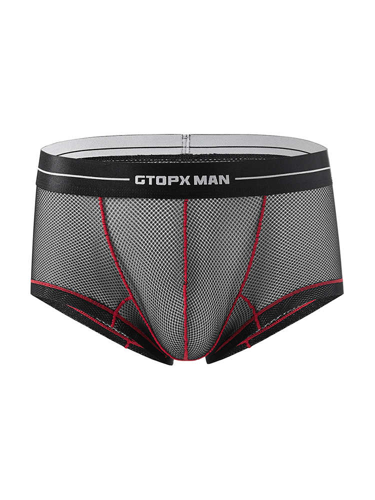 2 Pack Men’s Sexy Low-rise Transparent Mesh Trunks | Mr Saker