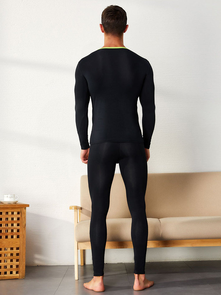 Men's Splicing Lines Cotton Thermal Underwear Set | Mr Saker