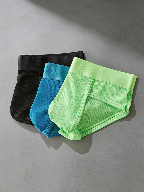 3 Pack Men's Single-Layer Sheer Ice Silk U-Pouch Low-Rise Briefs | MR ...