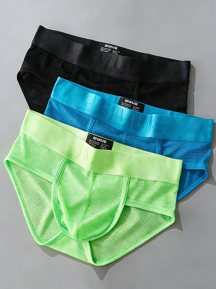 3 Pack Men's Single-Layer Sheer Ice Silk U-Pouch Low-Rise Briefs | MR ...
