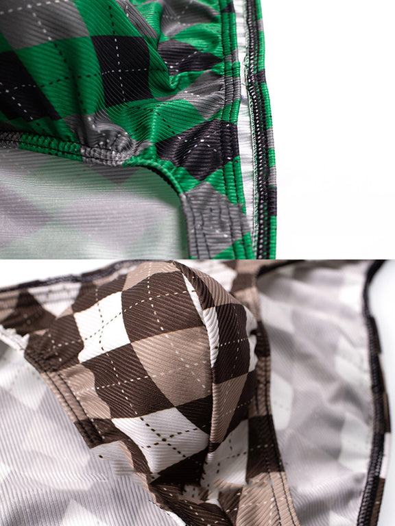 Rhombus Check Pattern Pouch Briefs | Mr Saker