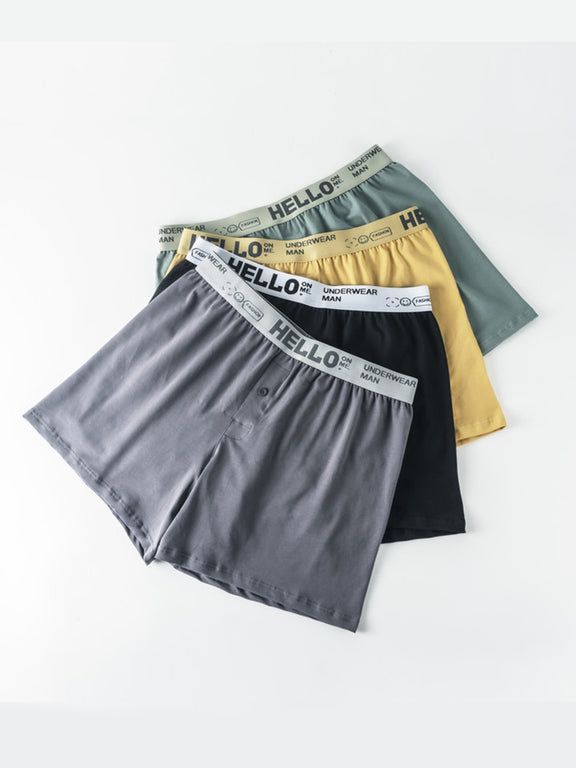 2 Pack Men’s Woven Cotton Boxer Shorts With Button Fly | Mr Saker