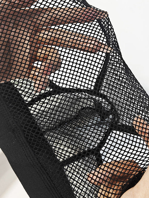 3 Pack Men's Sheer Elegance Mesh Solid Color Low-Rise Stretch Briefs ...