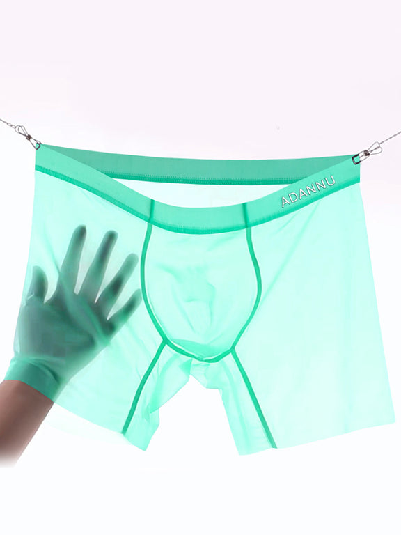 2 Pack Ultra-Thin Breathable Semi-Transparent Pouch Boxers Briefs ...