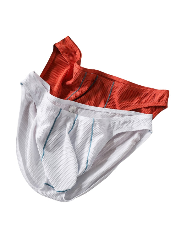 4 Pack Men's Low-Rise Textured Solid Briefs with Enhanced Pouch | Mr Saker