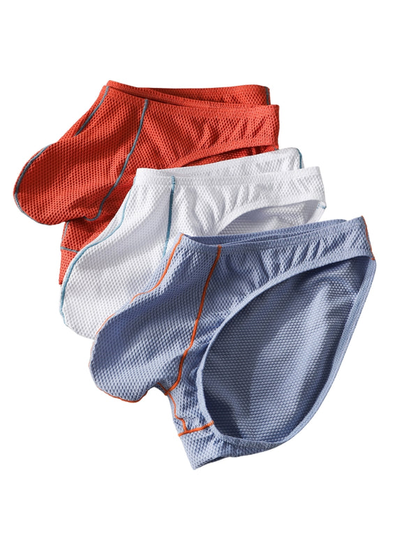 4 Pack Men's Low-Rise Textured Solid Briefs with Enhanced Pouch | Mr Saker