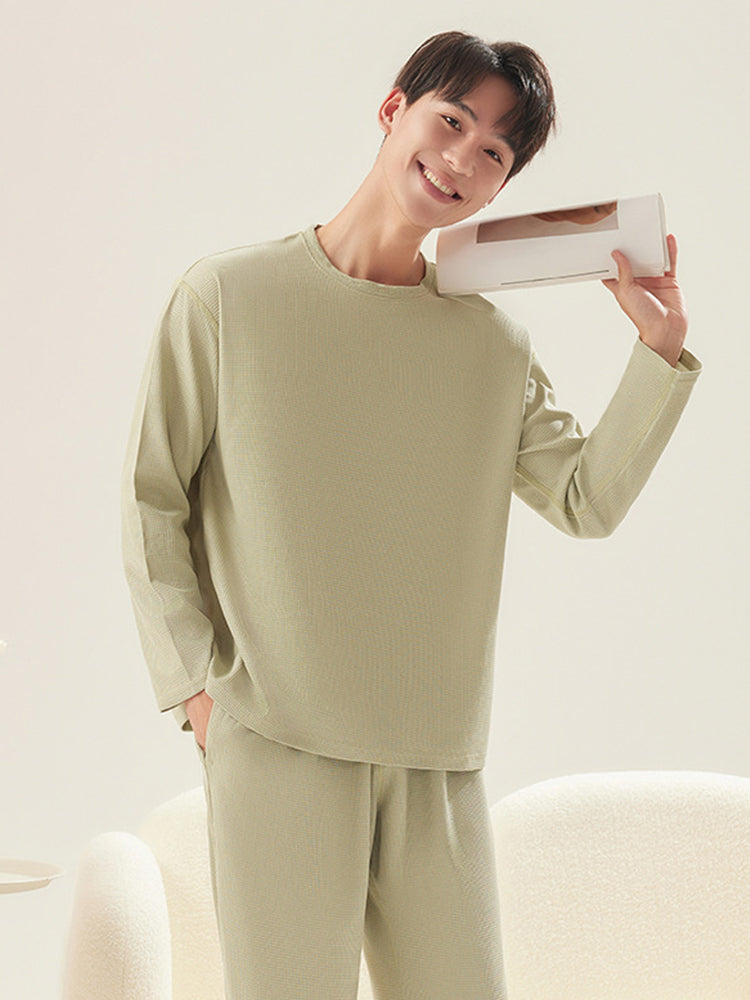 Men's Seamless Comfort Snug-Fit Second-Skin Solid Color Lounge ...
