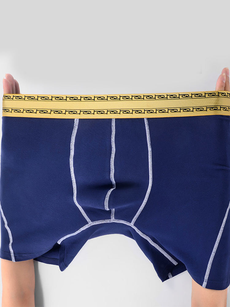 2 Pack Men's Pure Cotton Anti-Chafing Breathable Sports Boxer Briefs ...