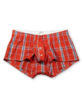 Men's Classic Plaid Cotton Trunks With Button Fly | Mr Saker