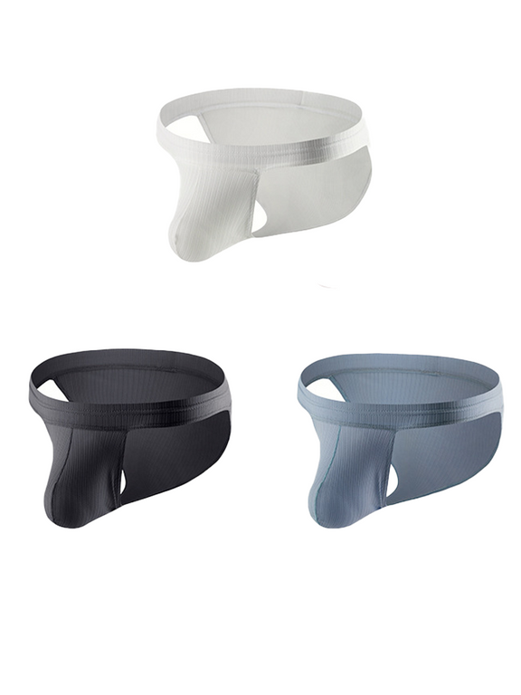 3 Pack Men's Threaded Fabric Briefs with U Convex Pouch | Mr Saker