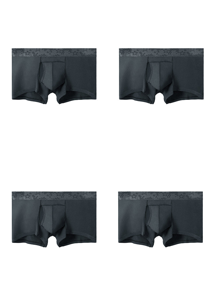 4 Pack Men’s Support Pouch Trunks With Functional Fly | Mr Saker