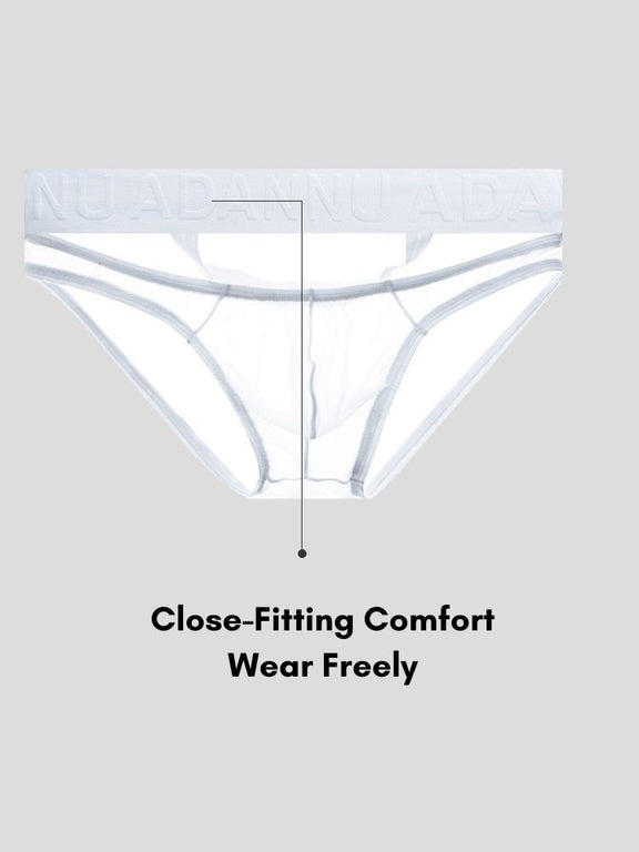 2 Pack Men's Stretch Solid Color Sexy Crotch Single-Layer Briefs | Mr Saker