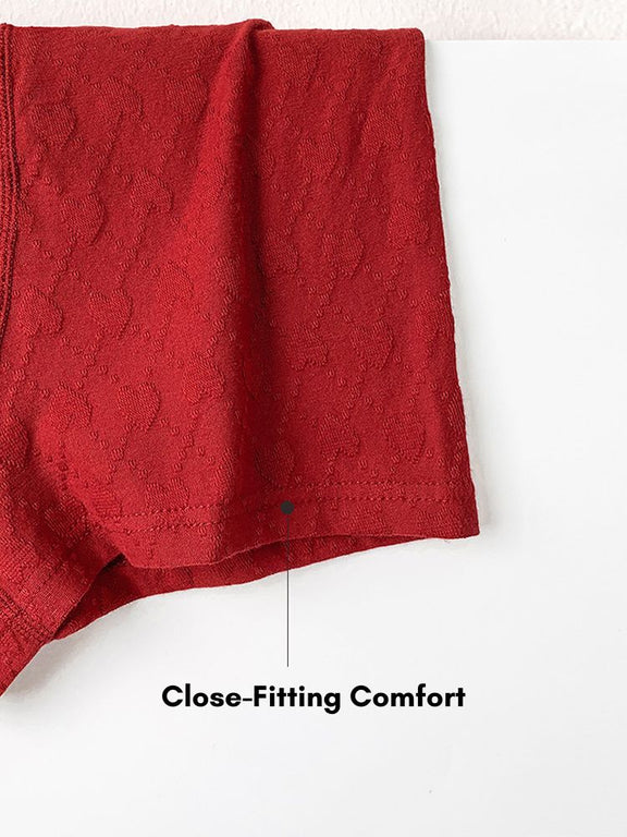 4 Pack Men's Soft Jacquard Cotton Lucky Red Breathable Trunks | MR ...