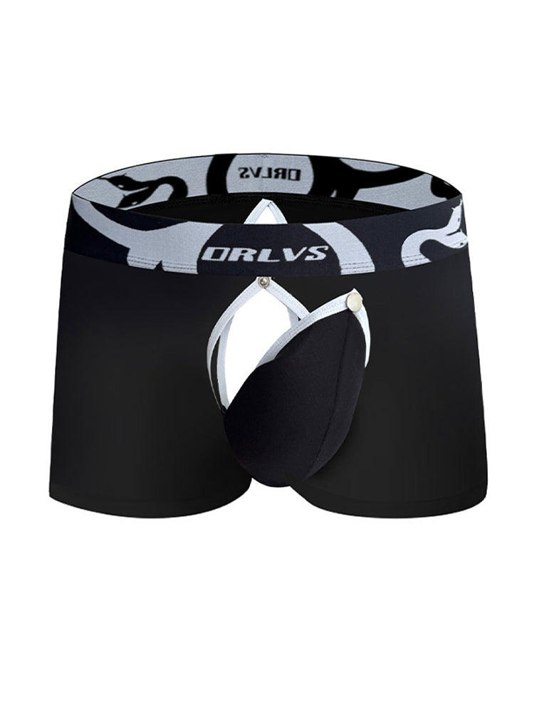 Men's Detachable Pouch Easy-Access Open Fly Modal Split-Crotch Boxers ...