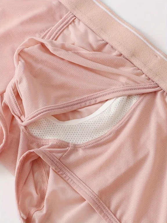 2 Pack Men's Breathable Mesh Trunks with Fly | Mr Saker