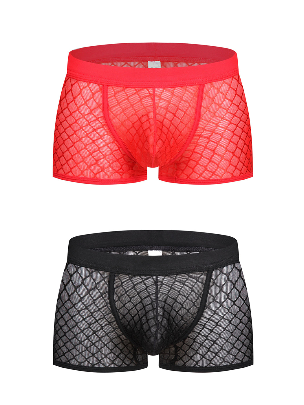 2 Pack Men's Sexy Transparent Mesh Trunks | Mr Saker