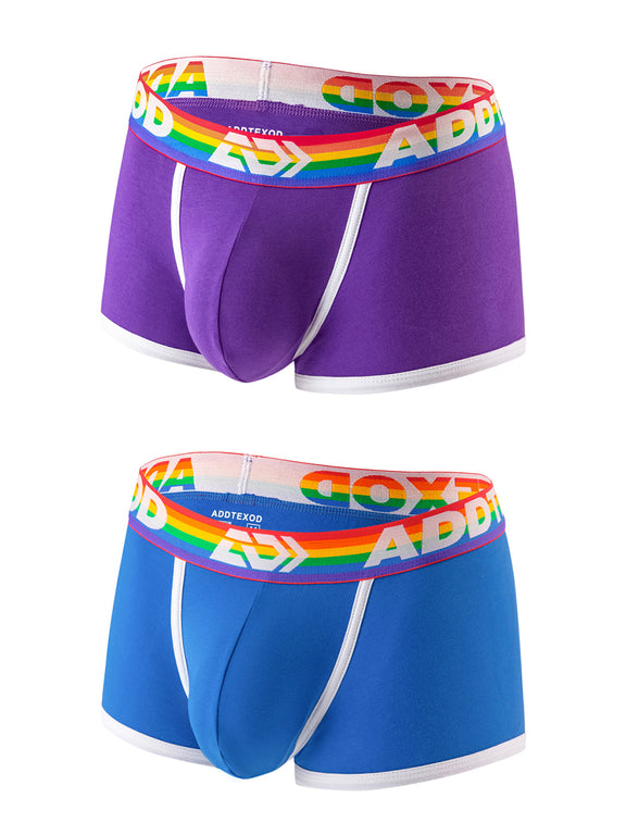 2 Pack Men’s Large Pouch Rainbow Trunks | Mr Saker