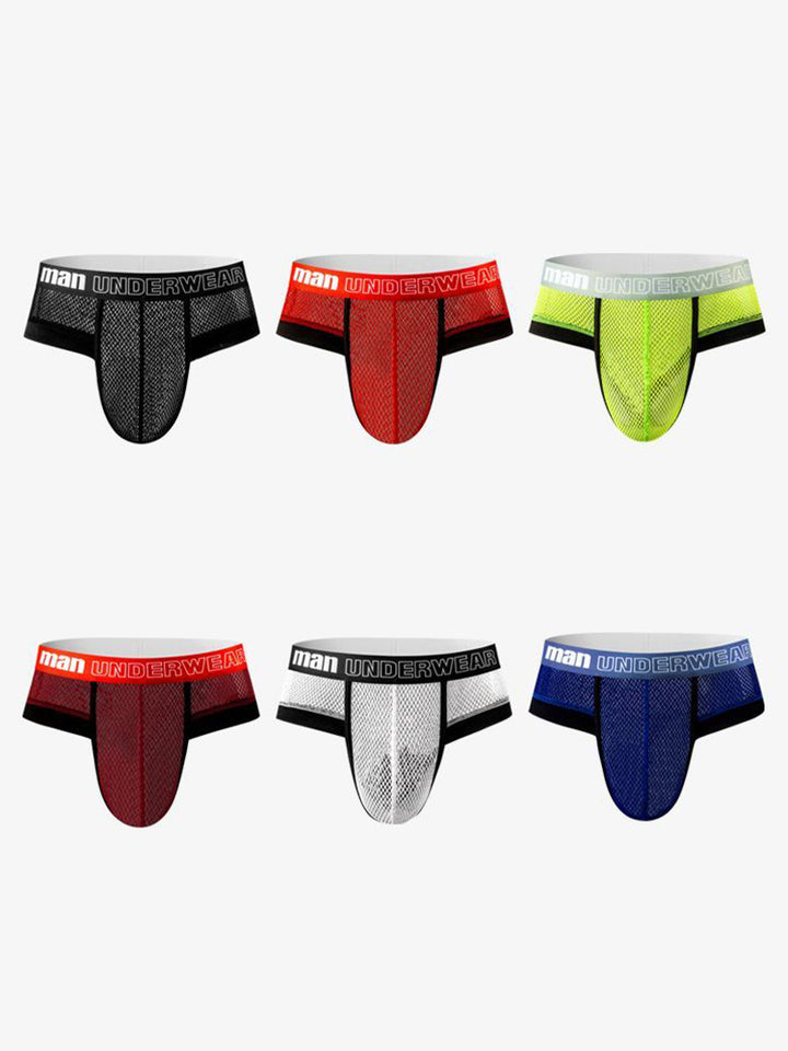 6 Pack Men's Professional Mesh Large Supportive Pouch Breathable Briefs ...