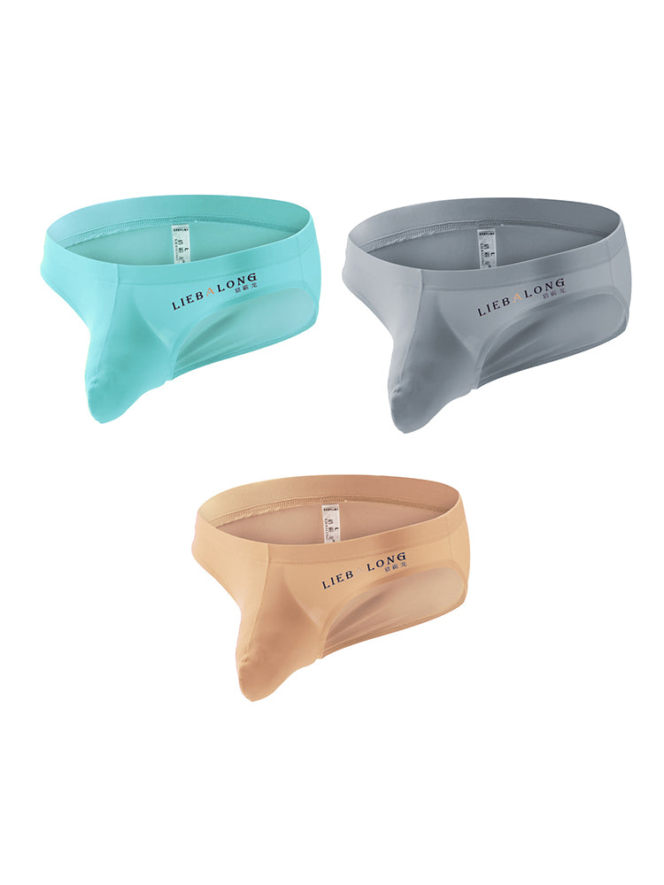 3 Packs of Men's Ice Silk Seamless Convex Pouch Briefs | MR SAKER – Mr ...