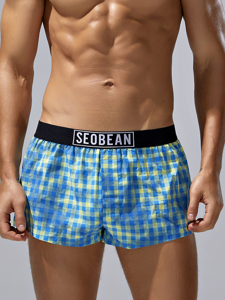 2 Paire de Caleçons Homme à Carreaux Tendances Anti-Odeurs Sans Couture ...