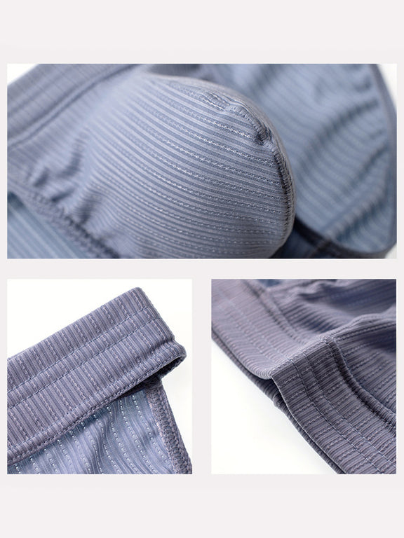 3 Pack Men's Threaded Fabric Briefs with U Convex Pouch | Mr Saker