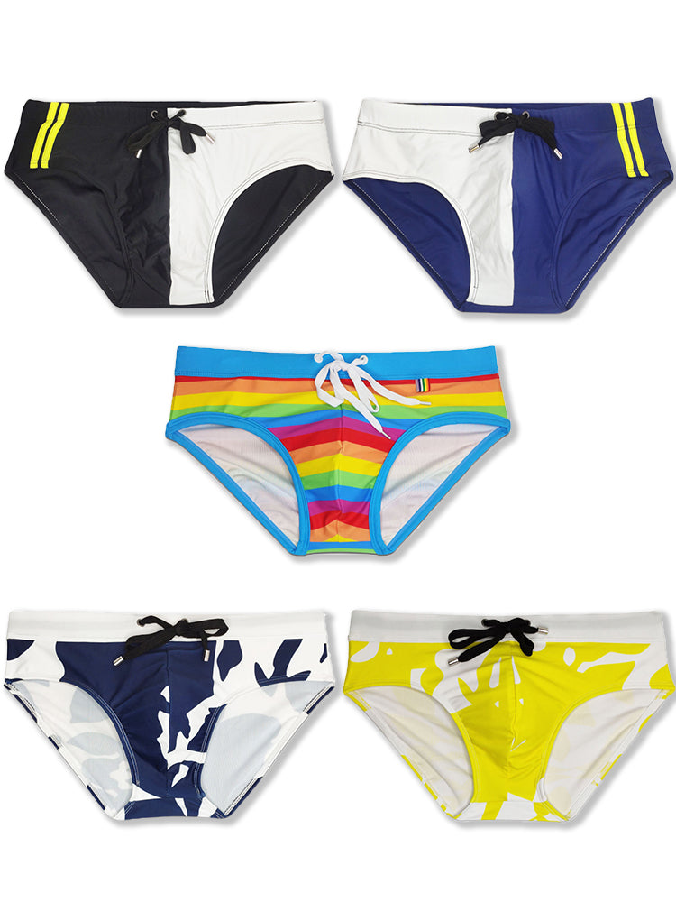 Men’s Sexy Rainbow Print Swim Briefs | Mr Saker