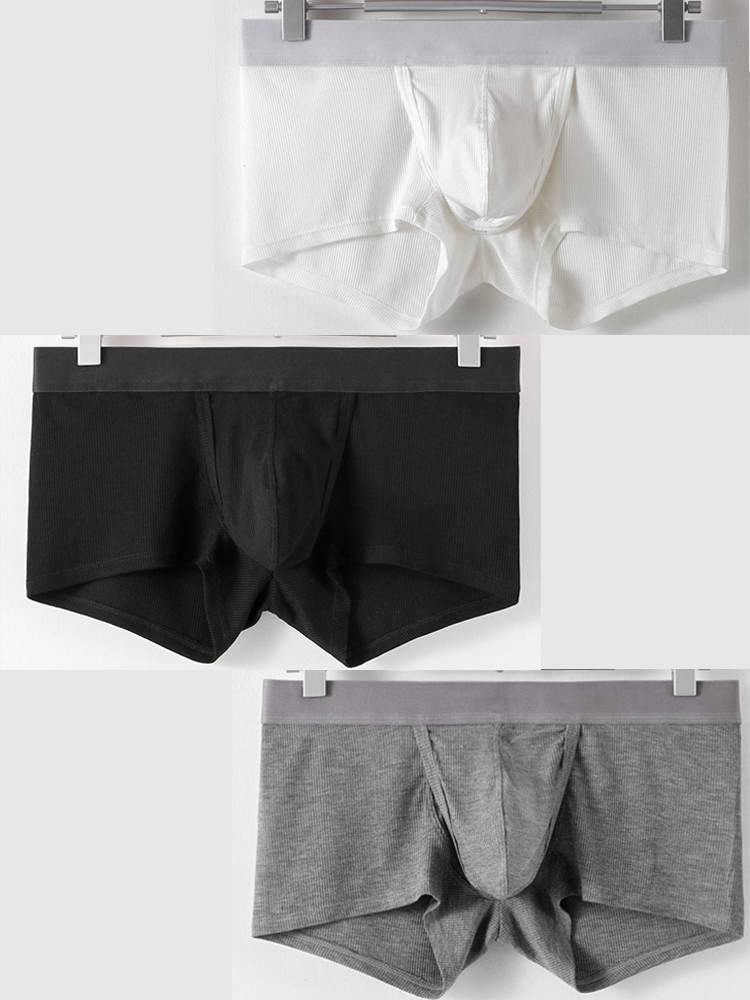 3 Pack Ribbed Separate Support Pouch Boxer Briefs | Mr Saker