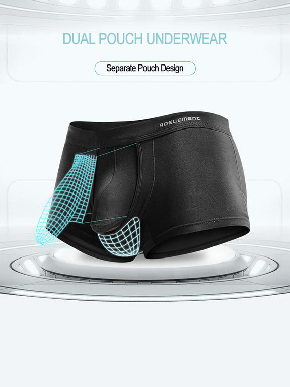 3 Pack Men's Double Pouch Underwear Separate Pouch Modal Trunks | Mr Saker